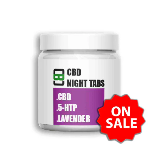 CBD Night Tabs - Quality CBD Extract blended with 5-HTP and Lavender